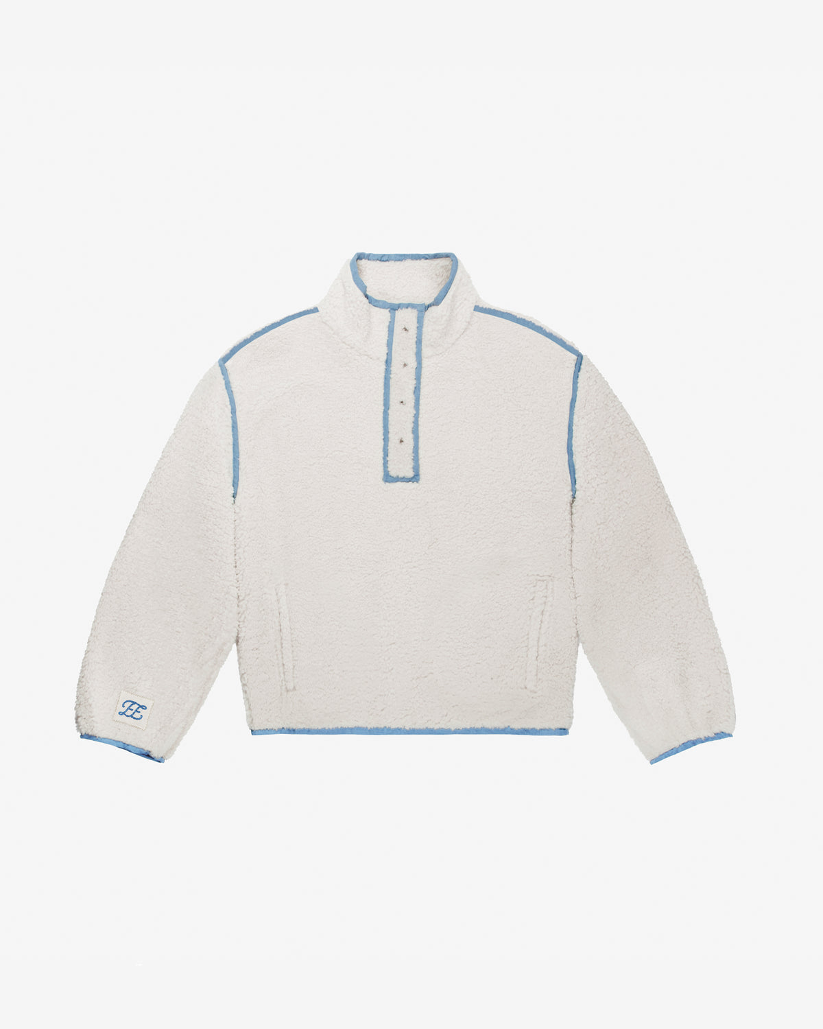 Denim Trim Fleece Pullover